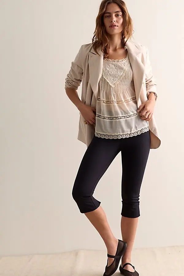 Free People Sunflare Blouson Tank With Lace Detailing
