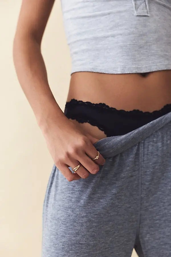 Free People Soft Company Lounge Pants - Medium Heather Grey