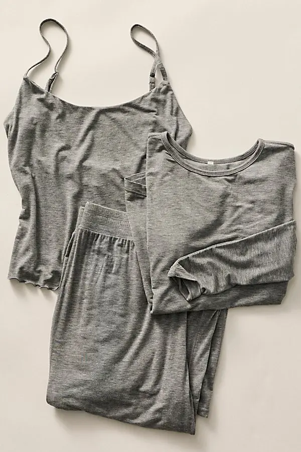 Free People Soft Company Lounge Pants - Medium Heather Grey