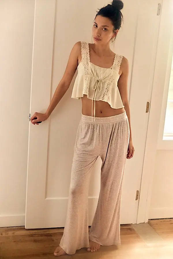 Free People Soft Company Lounge Pants - Oatmeal Heather