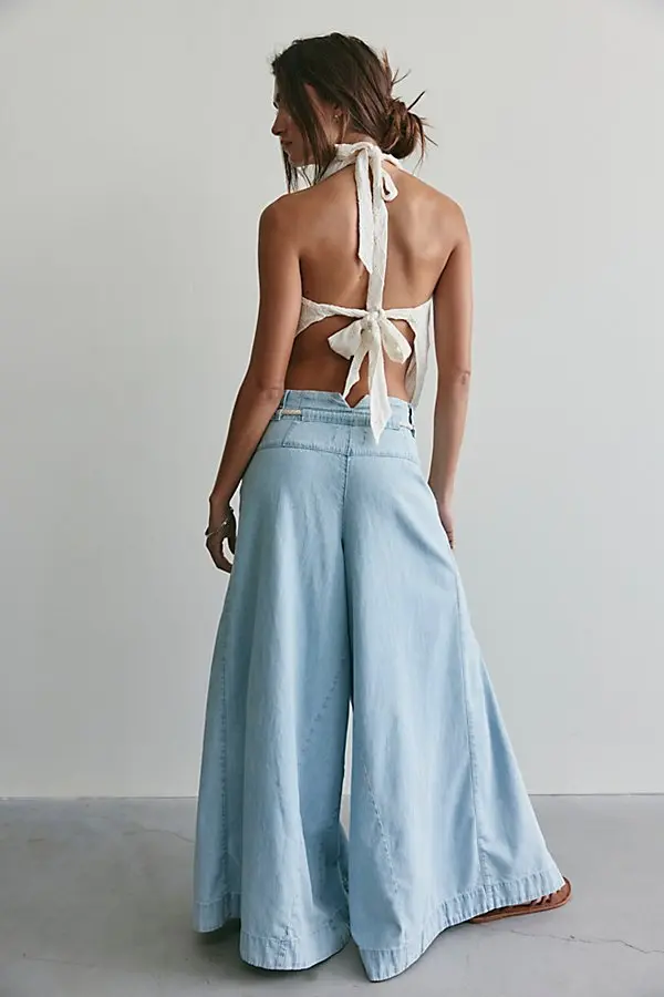 Free People We The Free Harbor Wrap Wide Leg Jeans