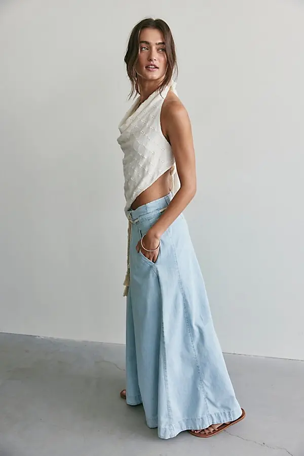 Free People We The Free Harbor Wrap Wide Leg Jeans