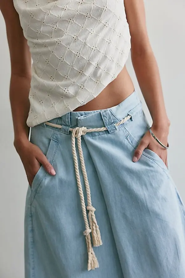 Free People We The Free Harbor Wrap Wide Leg Jeans