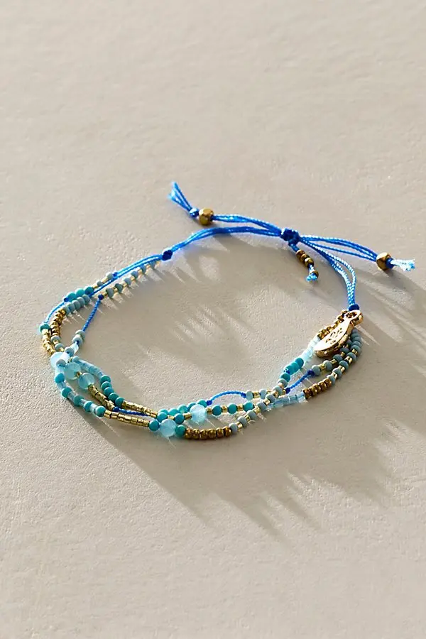Free People Cove Collective Bracelet - Gold/turq