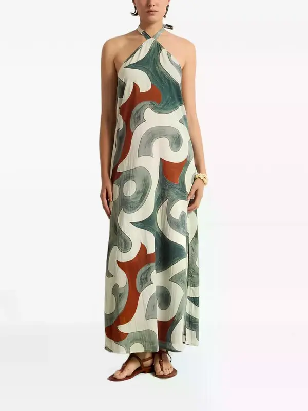 Mare Di Latte Maxi Katia Rodeo Halterneck Dress