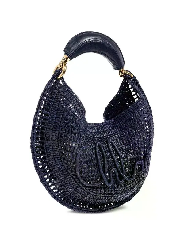 Chloé Embroidered Raffia Tote Bag