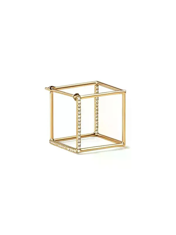 Shihara Diamond Square Earring - Metallic