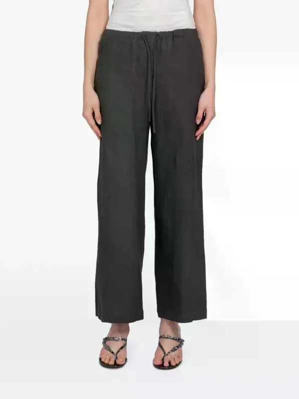 AMOMENTO Drawstring Linen Trousers