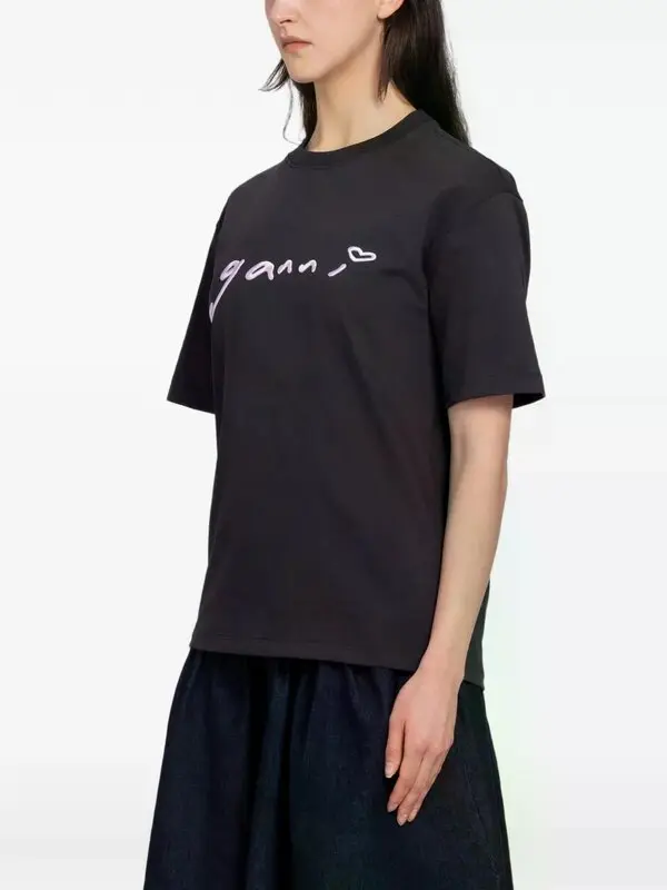 GANNI Logo-print Cotton T-shirt