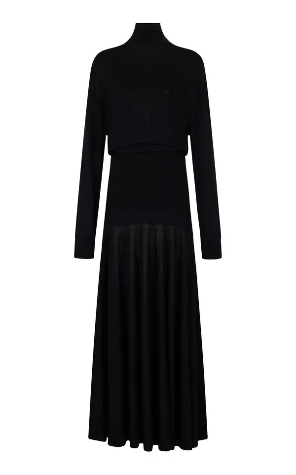 Rabanne Wool-silk Maxi Dress - Black