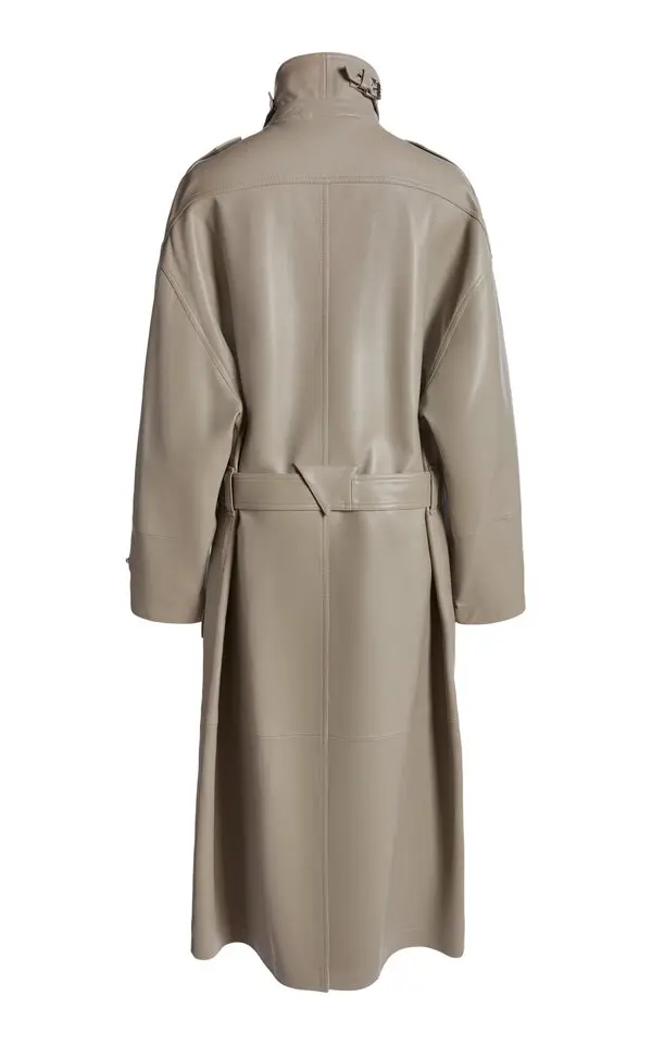 Victoria Beckham Paneled Lamb Leather Trench Coat