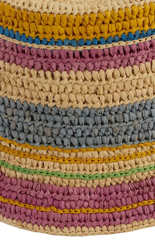 Rabanne Striped Raffia Bob Hat