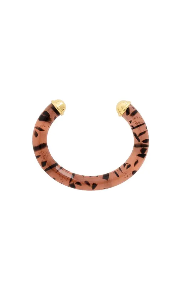 Rabanne Resin Bangle With Rosewood Finish - Pink