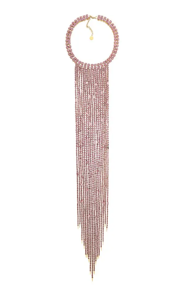 Rabanne Crystal Pendant Necklace - Gold