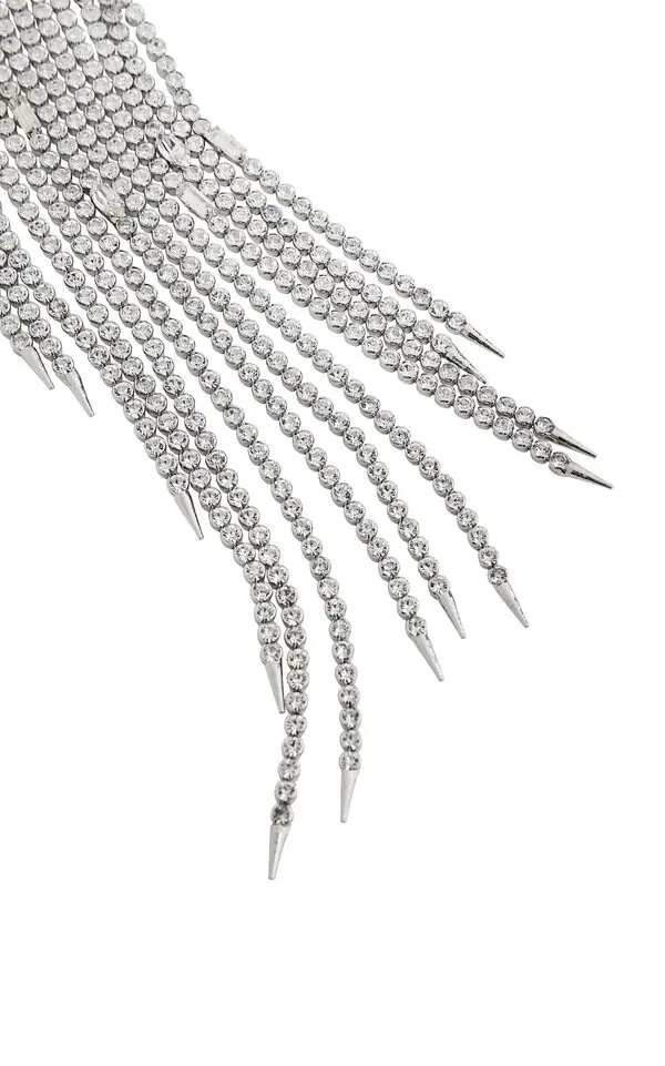 Rabanne Crystal Pendant Necklace - Silver