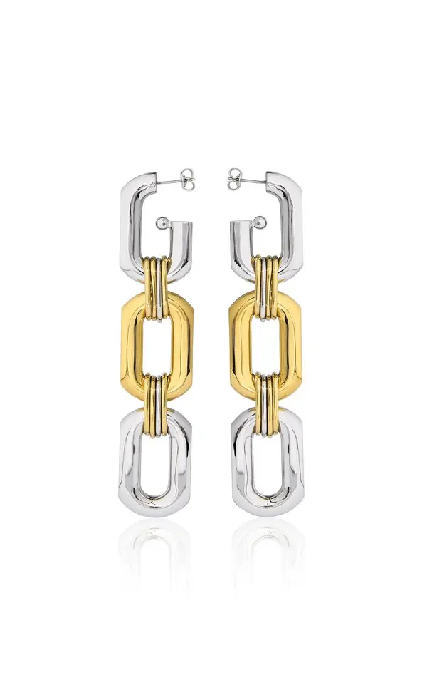 Rabanne Xl Link Two Toned Earrings - Multi