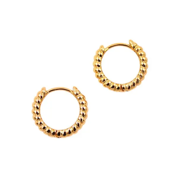 1610ISTANBUL Modern Texture Minimal Earrings - Gold