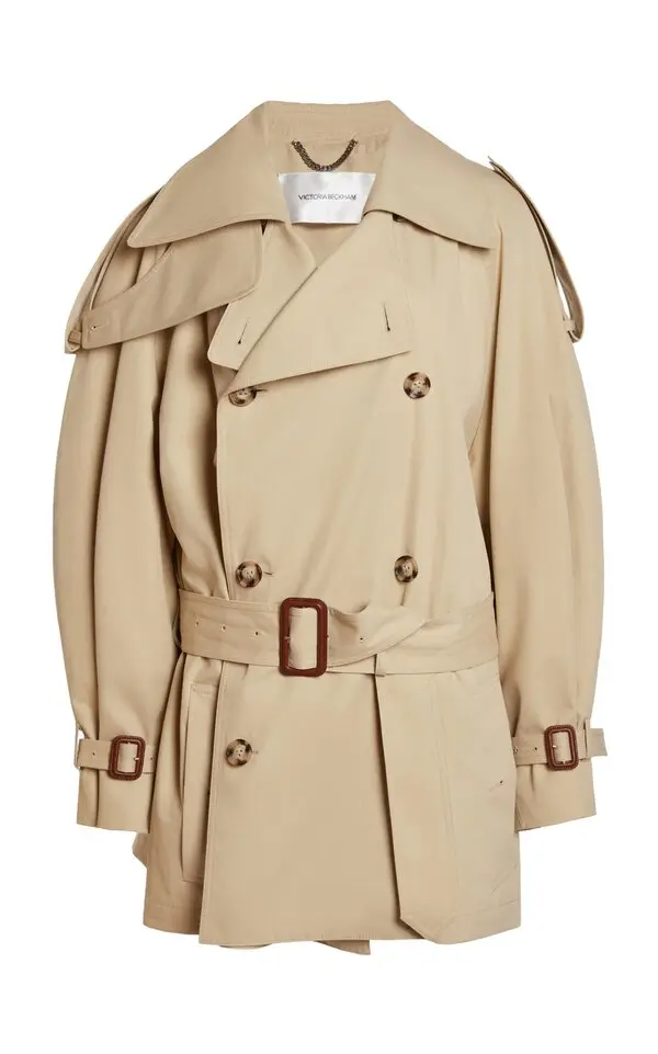 Victoria Beckham Short Cotton Trench Coat