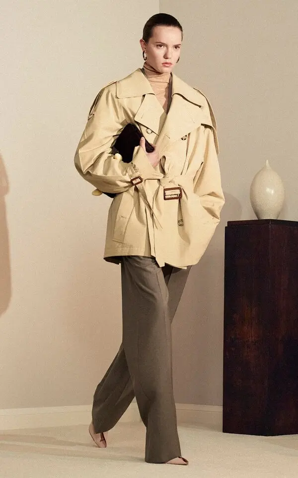 Victoria Beckham Short Cotton Trench Coat
