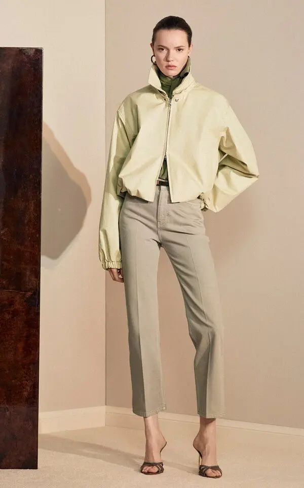 Victoria Beckham Paneled Cotton Bomber Jacket - Tan