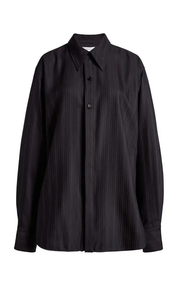 Victoria Beckham Striped Button-up Shirt - Navy