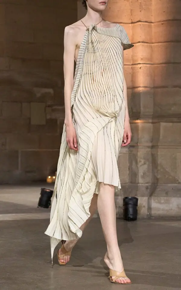 Victoria Beckham Asymmetrical Draped Midi Dress