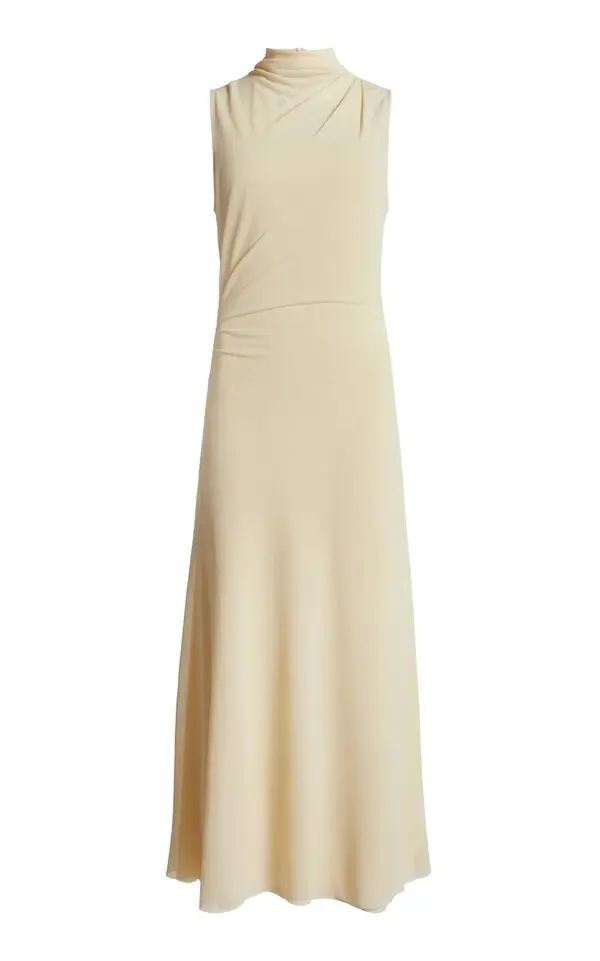 Victoria Beckham High Neck Midi Dress - Yellow