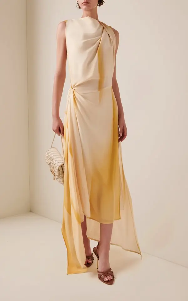 Victoria Beckham Twist-detailed Silk Midi Dress