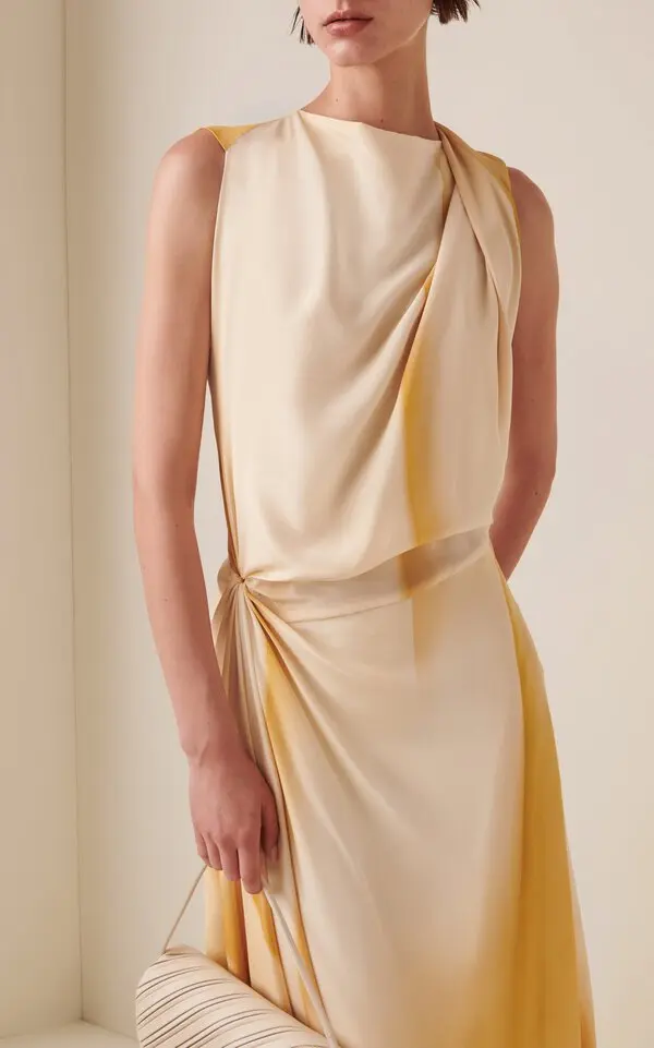 Victoria Beckham Twist-detailed Silk Midi Dress