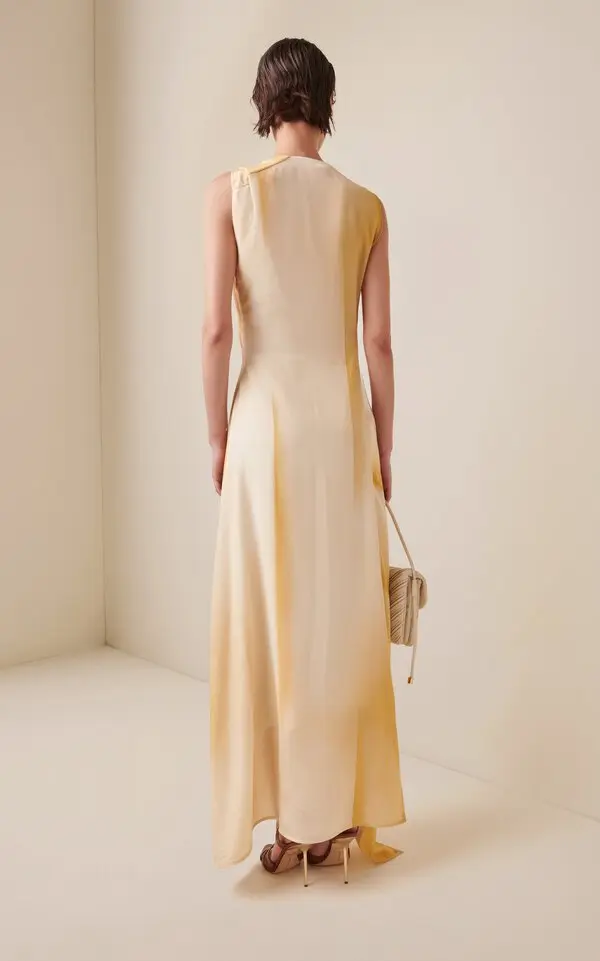 Victoria Beckham Twist-detailed Silk Midi Dress