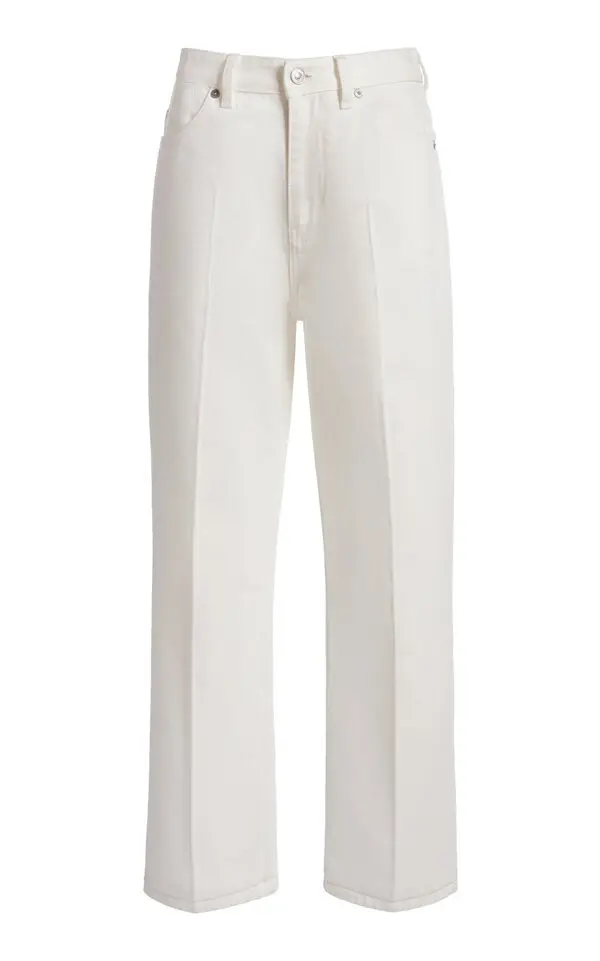 Victoria Beckham Berenice Mid-rise Straight-leg Cropped Jeans - Ivory