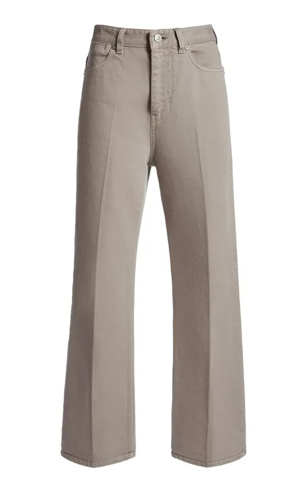 Victoria Beckham Berenice Mid-rise Straight-leg Cropped Jeans - Light Grey