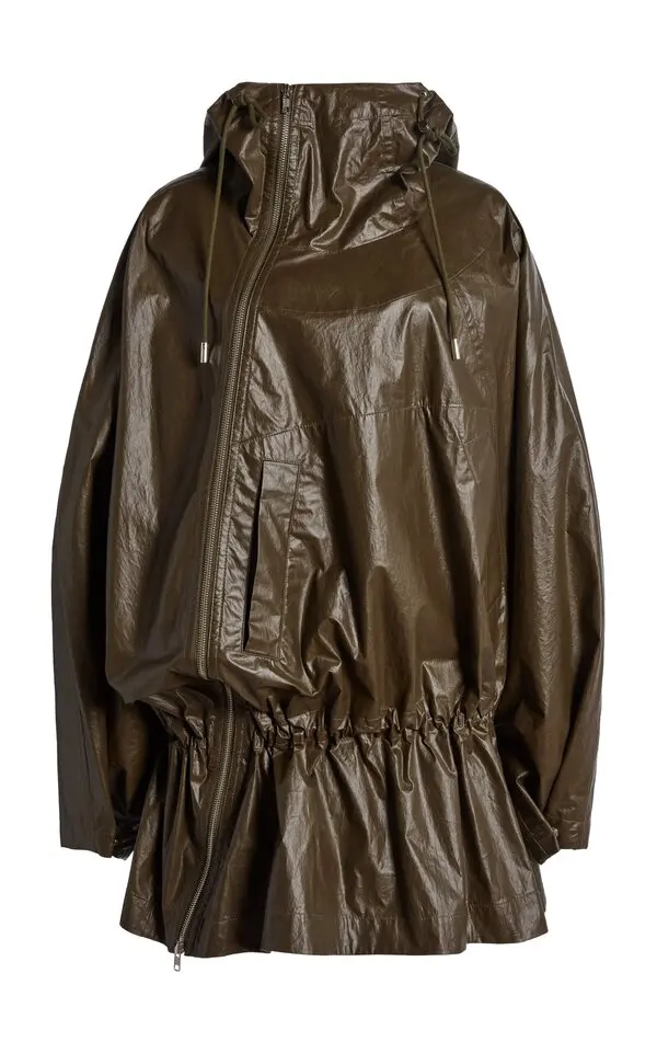 Victoria Beckham Oversized Hooded Cotton Parka - Olive
