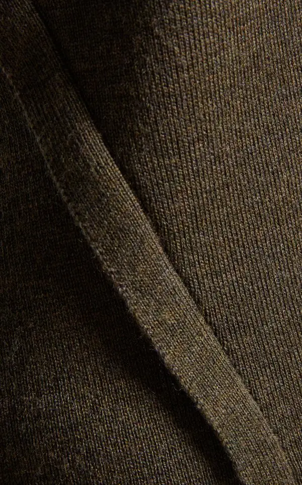 Victoria Beckham Cropped Stretch-merino Wool Cardigan - Olive