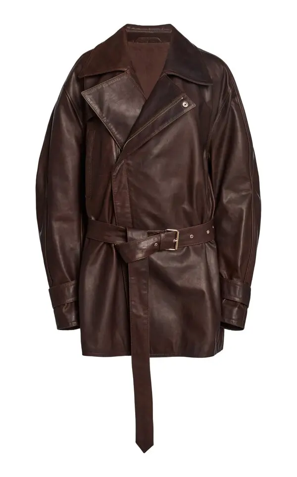 Victoria Beckham Belted Leather Jacket