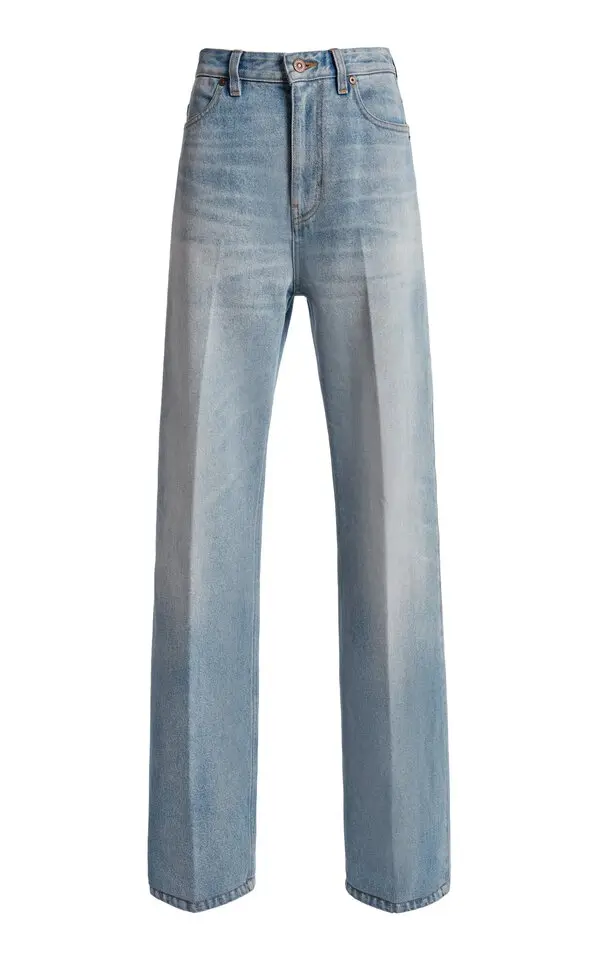 Victoria Beckham Berenice Mid-rise Straight-leg Jeans - Light Blue
