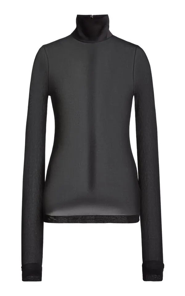 Victoria Beckham Long Sleeve Sheer Top