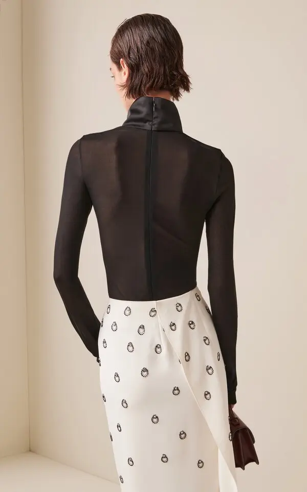 Victoria Beckham Long Sleeve Sheer Top