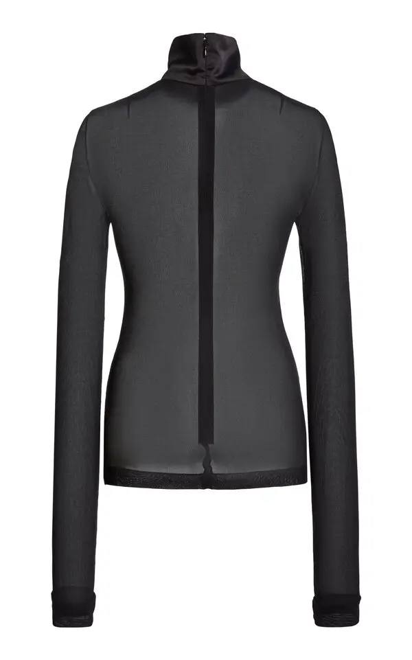 Victoria Beckham Long Sleeve Sheer Top