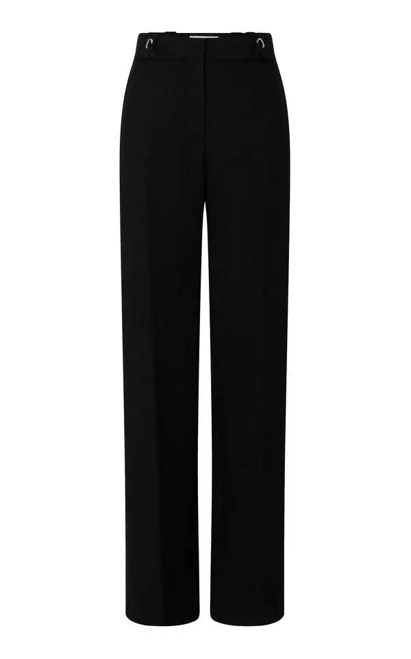 Rabanne Virgin Wool Wide-leg Pants - Black