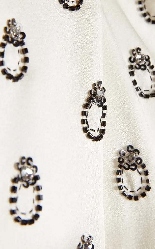 Victoria Beckham Embroidered Halter Neck Maxi Dress