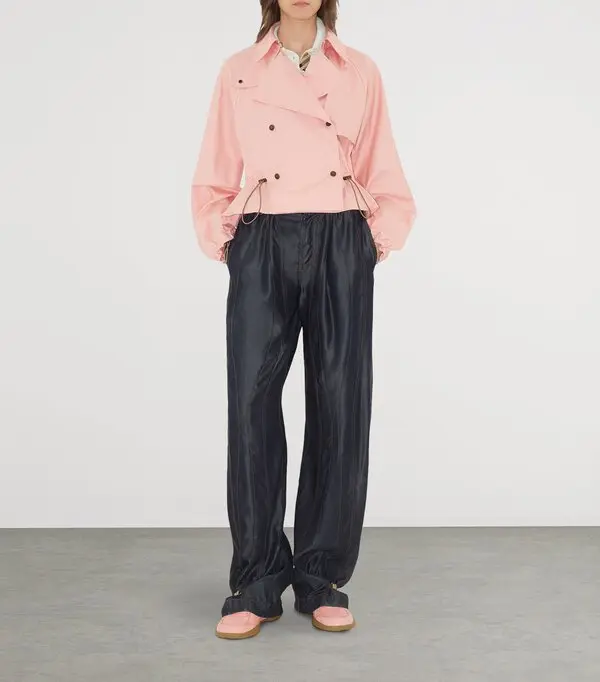 Burberry Gabardine Cropped Trench Coat