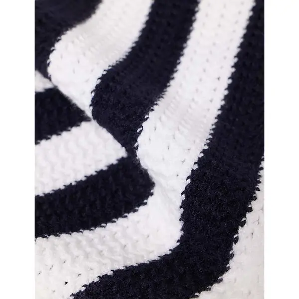 Maje Striped Knitted Bandana Scarf