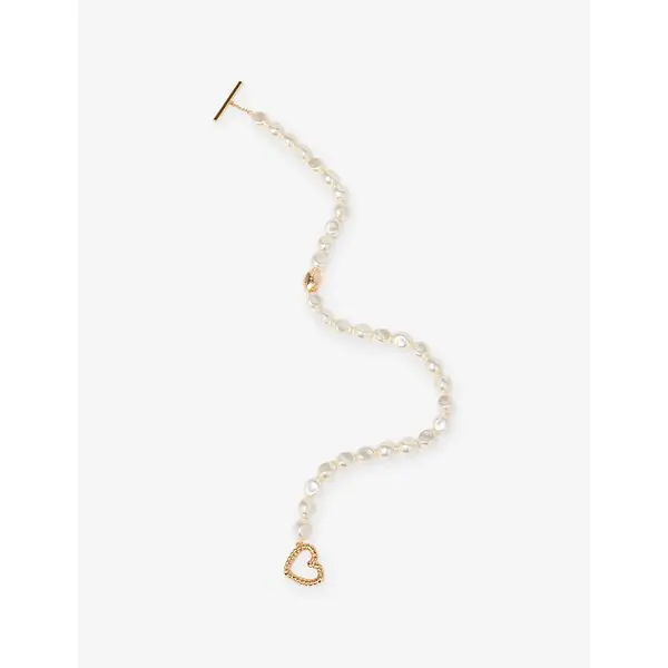 Maje Pearl Brass Choker Necklace
