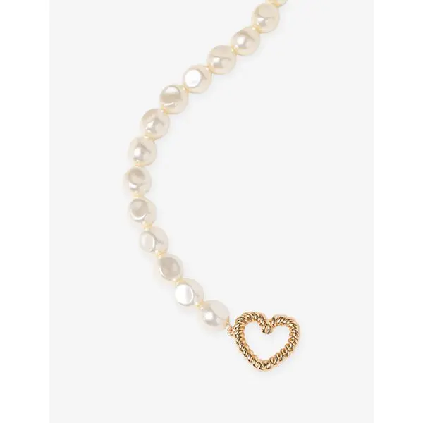 Maje Pearl Brass Choker Necklace