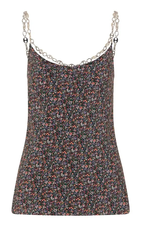 Rabanne Silk Printed Tank Top - Print
