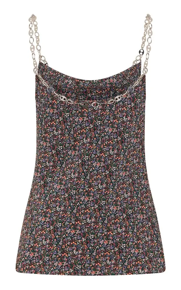 Rabanne Silk Printed Tank Top