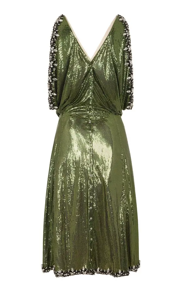 Rabanne Metallic Halterneck Midi Dress
