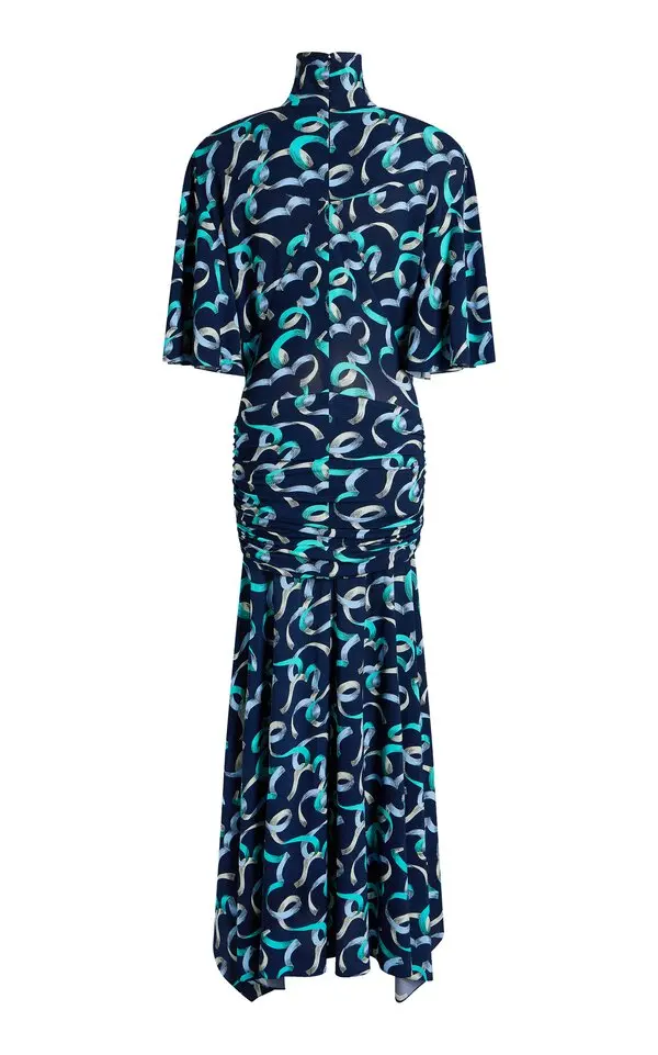 Rabanne Printed Ruched Midi Dress