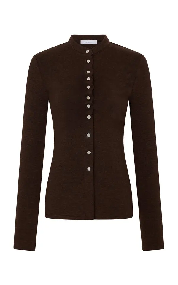 Rabanne Ruched Wool-blend Top - Brown